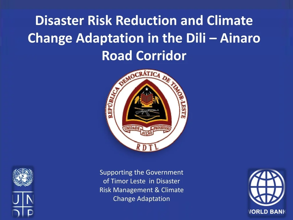 PPT - Disaster Risk Reduction and Climate Change Adaptation in the Dili ...