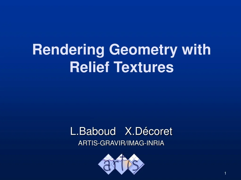 PPT - Rendering Geometry with Relief Textures PowerPoint Presentation ...