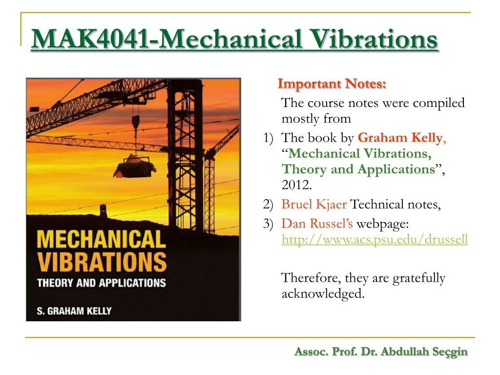 PPT - MAK4041-Mechanical Vibrations PowerPoint Presentation, free download - ID:9507391