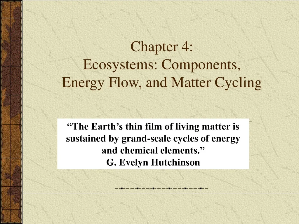 PPT - Earth's Living Systems: Understanding Ecosystems and ...