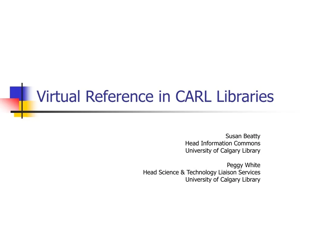 PPT - Virtual Reference in CARL Libraries PowerPoint Presentation, free ...