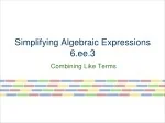 PPT - SIMPLIFYING ALGEBRAIC EXPRESSIONS PowerPoint Presentation, free ...