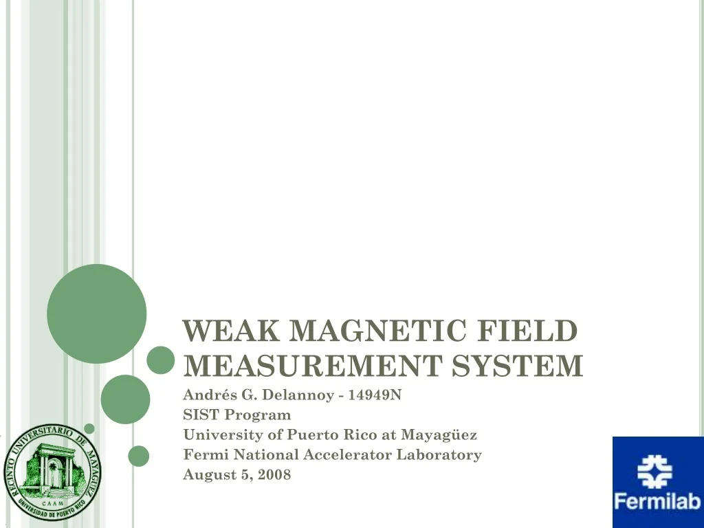 PPT - WEAK MAGNETIC FIELD MEASUREMENT SYSTEM PowerPoint Presentation ...