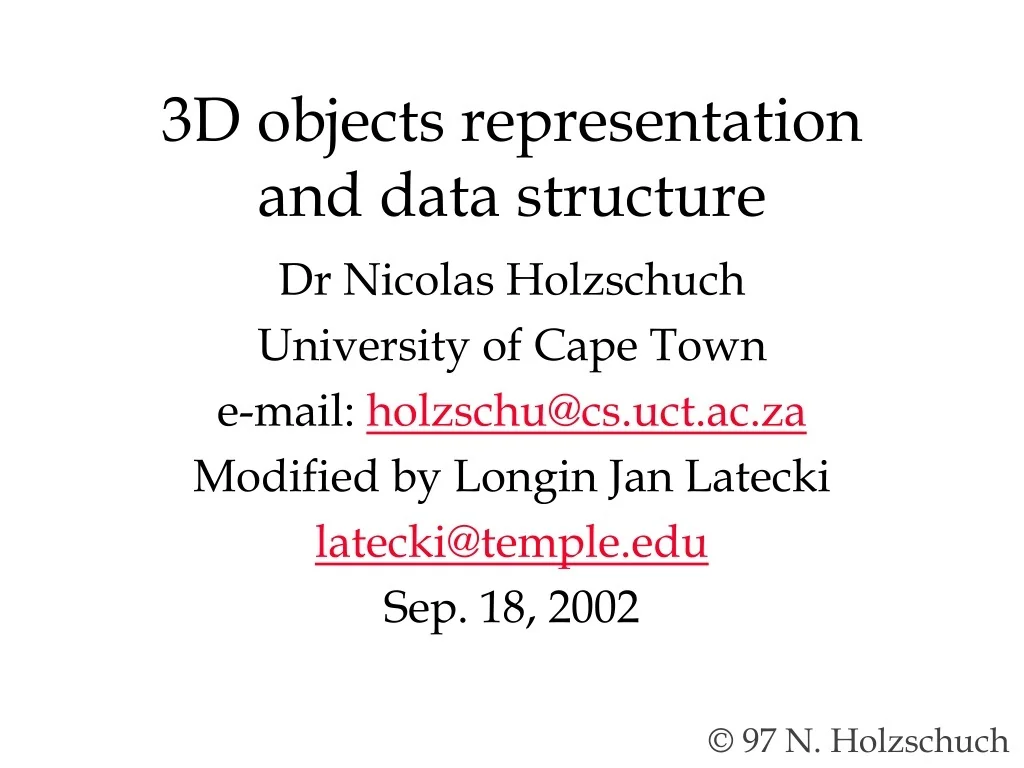 PPT - 3D objects representation and data structure PowerPoint ...