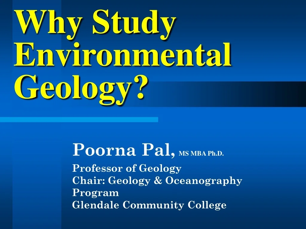 PPT - the Importance of Environmental Geology for Disaster Mitigation ...