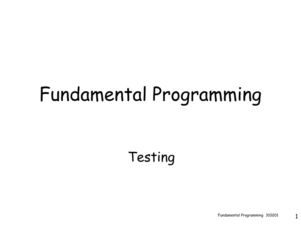 PPT - Fundamental Programming PowerPoint Presentation, free download ...