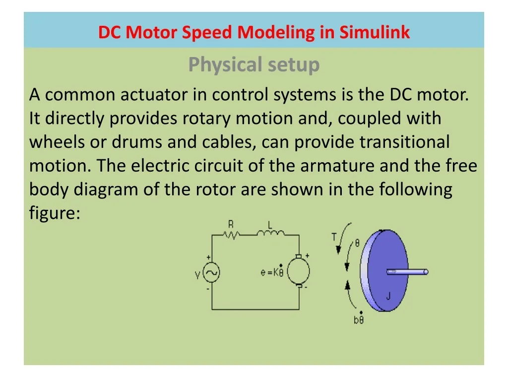 PPT - DC Motor Speed Modeling in Simulink PowerPoint Presentation, free ...