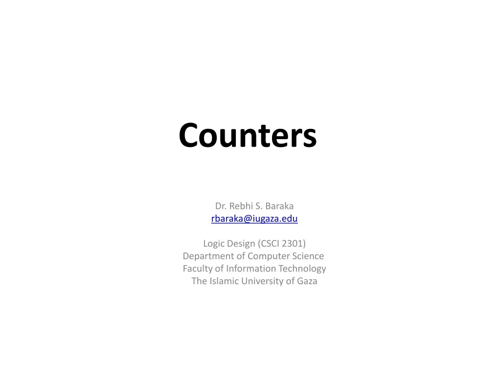PPT - Digital Counter Operations: Asynchronous and Synchronous Design ...