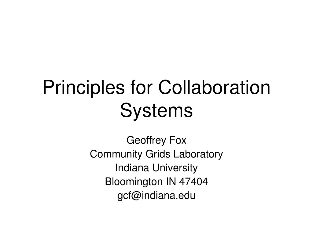 PPT - Principles for Collaboration Systems PowerPoint Presentation ...