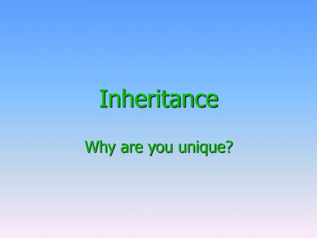PPT - Inheritance: Genes and Variation PowerPoint Presentation, free ...