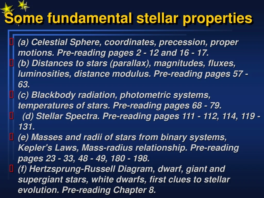 PPT - Stellar Properties: Basics to Precession & Spectra PowerPoint ...