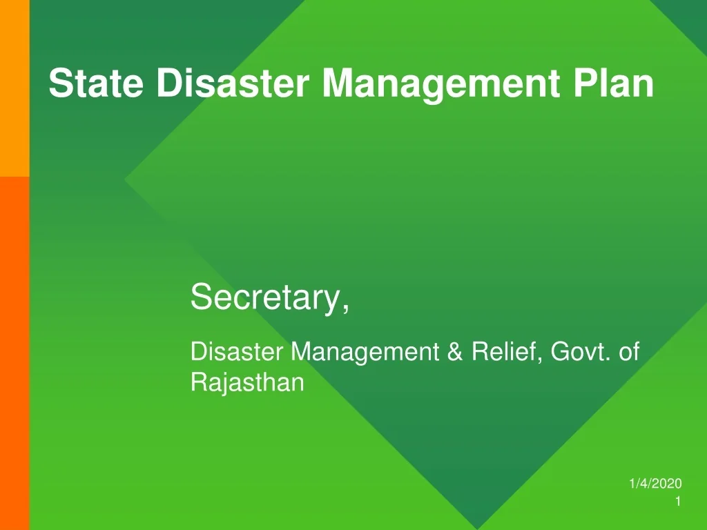 PPT - State Disaster Management Plan PowerPoint Presentation, free ...