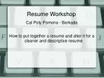 PPT - Resume Workshop PowerPoint Presentation, free download - ID:3155401