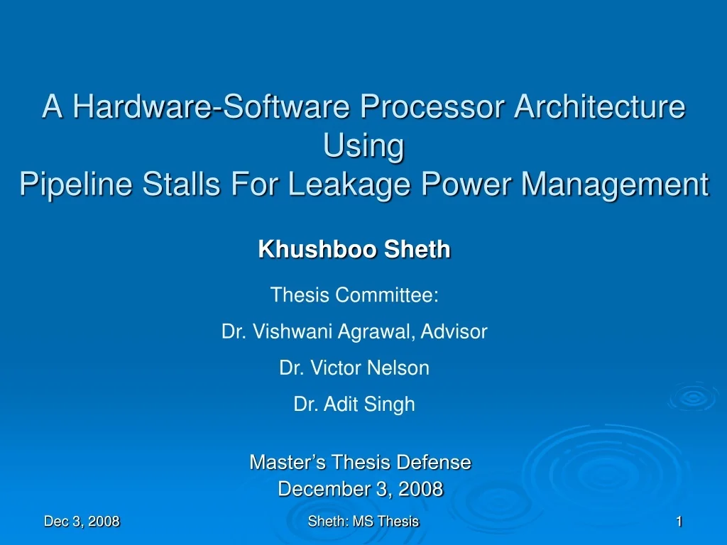 PPT - A Hardware-Software Processor Architecture Using Pipeline Stalls ...