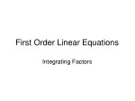 PPT - First-order linear equations PowerPoint Presentation, free ...