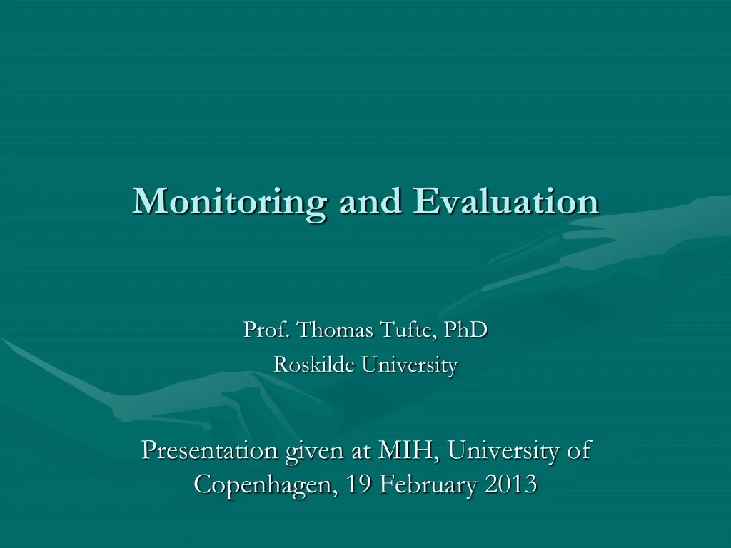 PPT - Understanding Monitoring and Evaluation Processes for Social ...