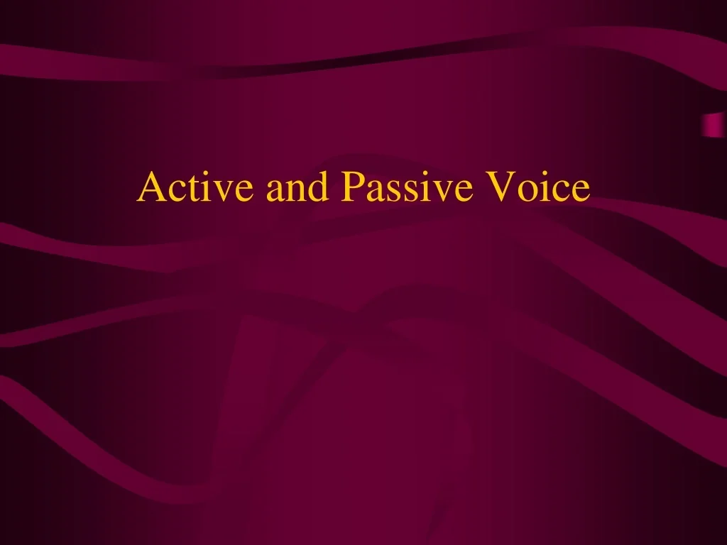 PPT - Active and Passive Voice PowerPoint Presentation, free download ...