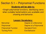 PPT - 5.1 Polynomial Functions PowerPoint Presentation, free download - ID:4845270