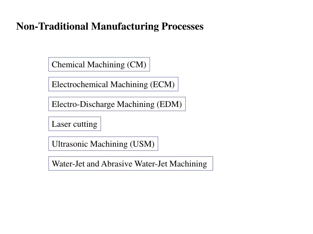 PPT - Advanced Non-Traditional Manufacturing Processes Overview ...