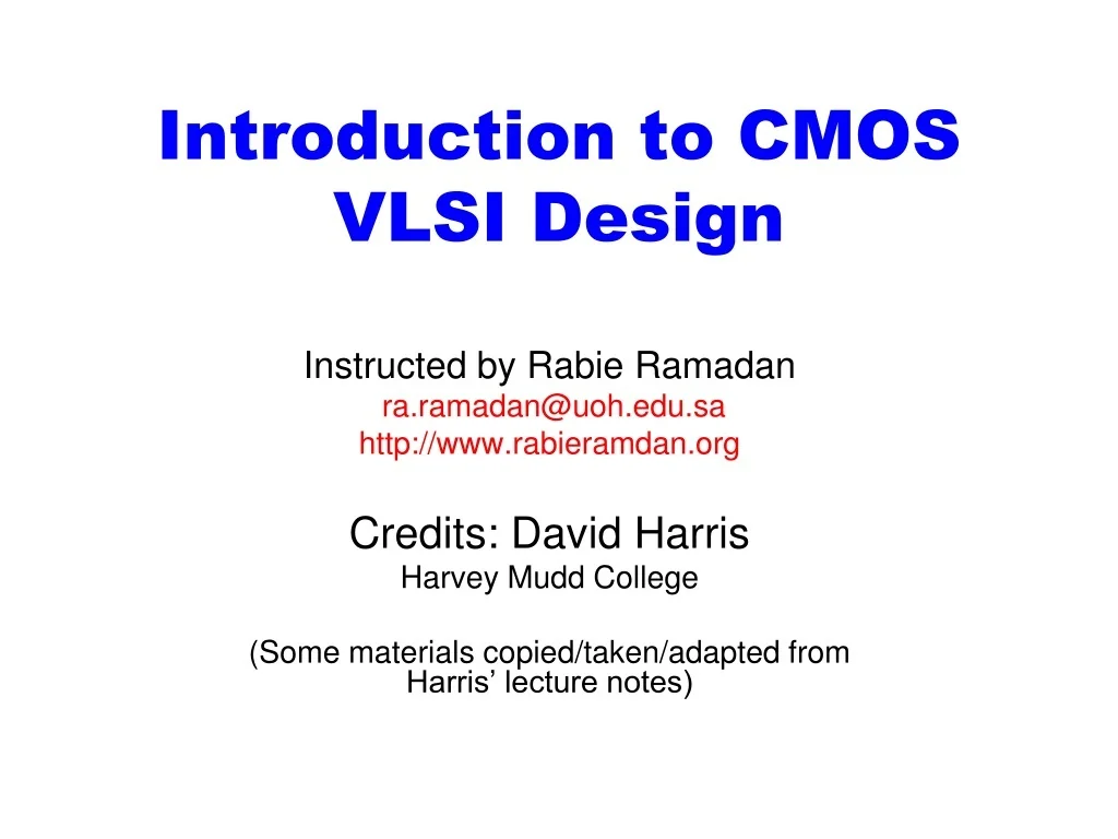 PPT - Essentials of CMOS VLSI Design PowerPoint Presentation, free ...