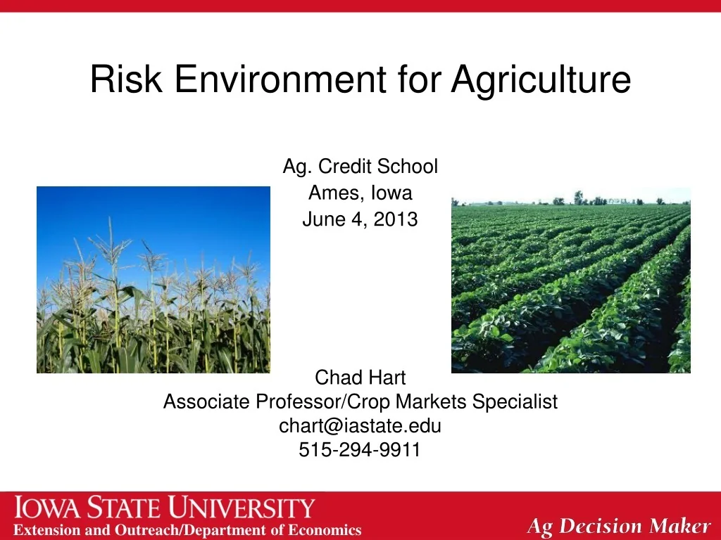 PPT - Agricultural Risk Environment Analysis in Ames, Iowa - Trends ...