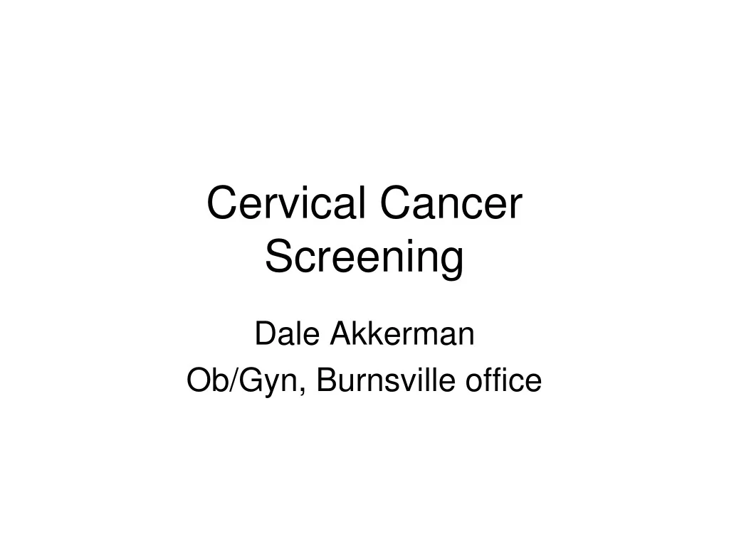 PPT - Comprehensive Cervical Cancer Screening Program - Guidelines ...