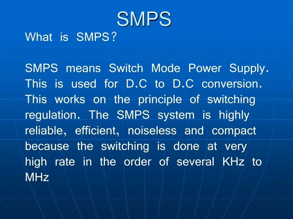 PPT - SMPS PowerPoint Presentation, free download - ID:9527667