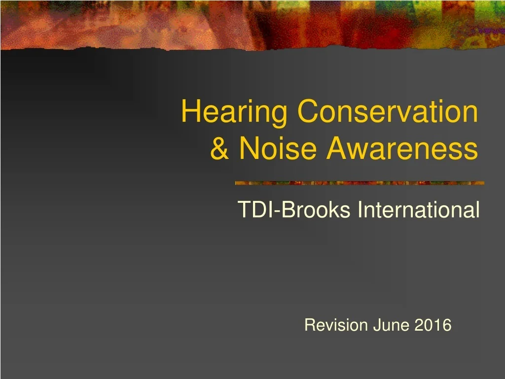 PPT - Hearing Conservation & Noise Awareness PowerPoint Presentation ...