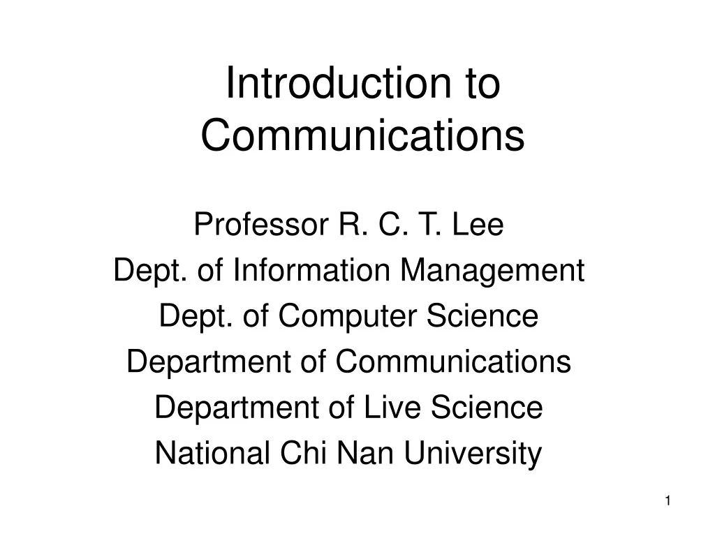 PPT - Introduction to Communications PowerPoint Presentation, free ...