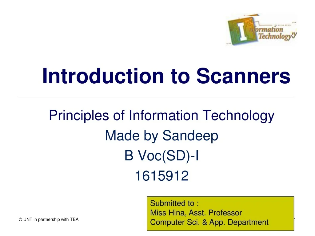 PPT - Introduction to Scanners PowerPoint Presentation, free download ...