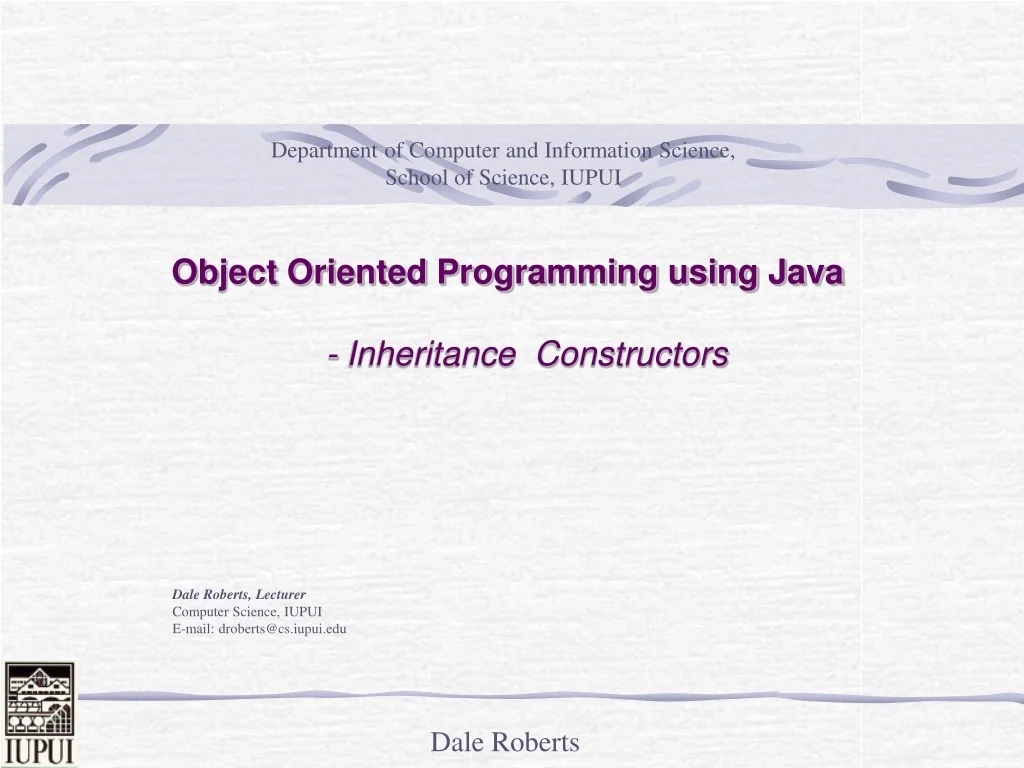 PPT - Object-Oriented Programming in Java: Constructors and Inheritance PowerPoint Presentation ...