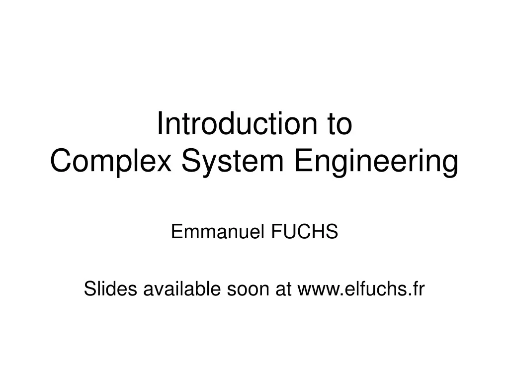 PPT - Complex System Engineering Definitions and Methods PowerPoint ...