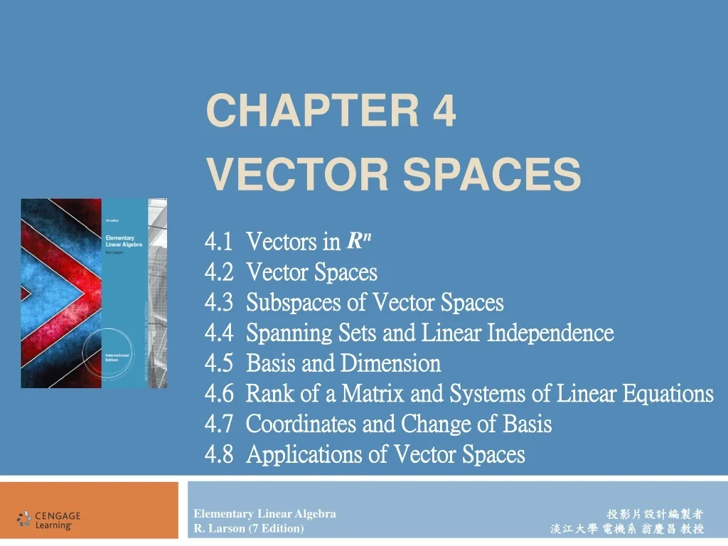PPT - Chapter 4 Vector Spaces PowerPoint Presentation, free download ...