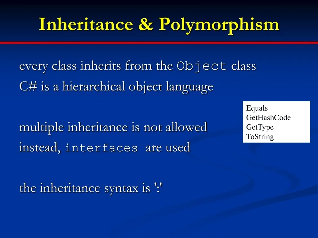 PPT - Inheritance and Polymorphism in C# PowerPoint Presentation, free download - ID:9541272