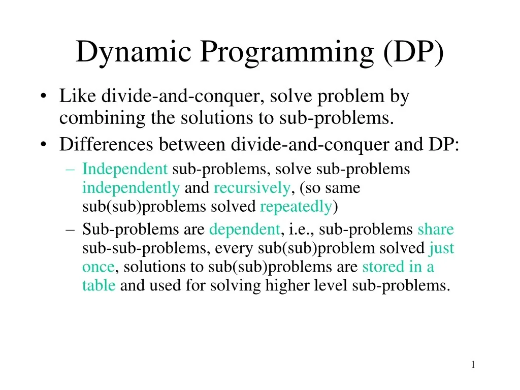 PPT - Dynamic Programming for Optimal Solutions PowerPoint Presentation ...