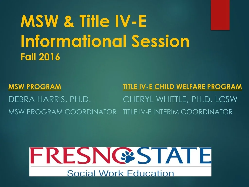 PPT - MSW Program Admission Criteria & Procedures Fall 2016 PowerPoint ...