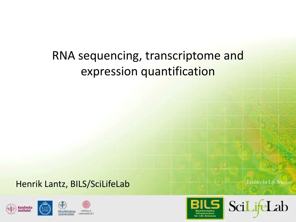 PPT - RNA sequencing, transcriptome and expression quantification PowerPoint Presentation - ID ...