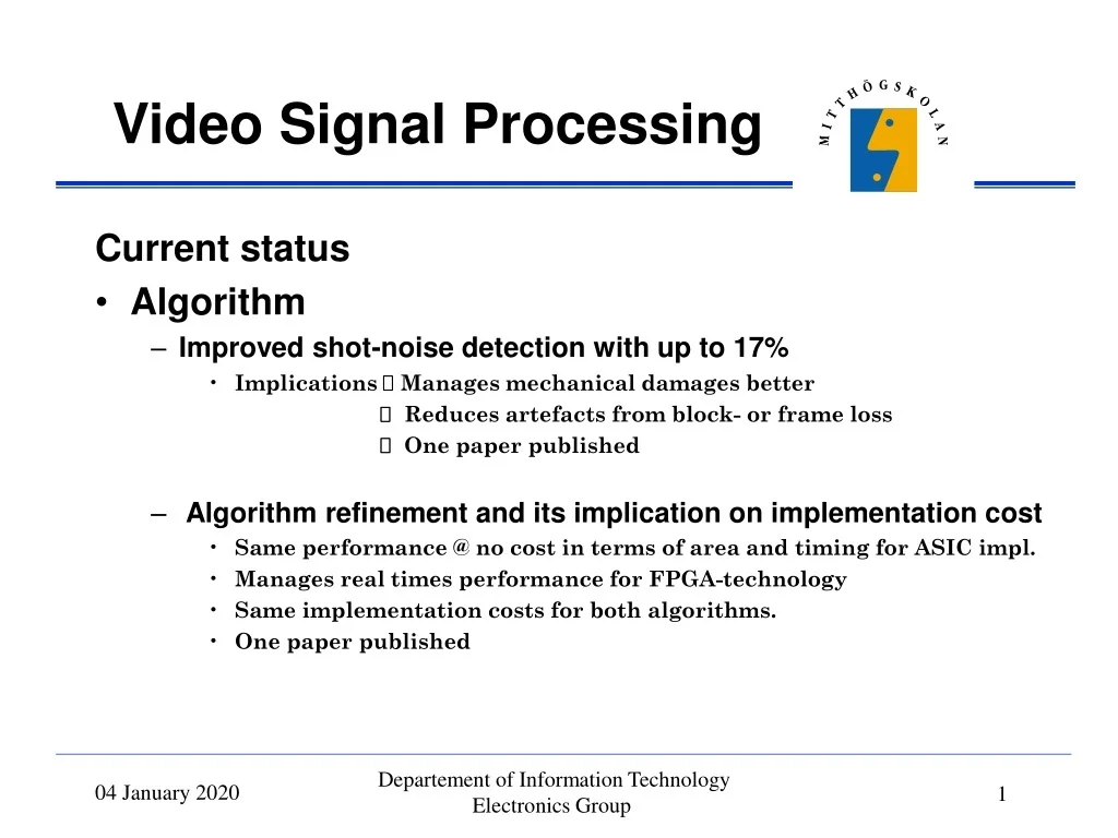 PPT - Video Signal Processing PowerPoint Presentation, free download ...