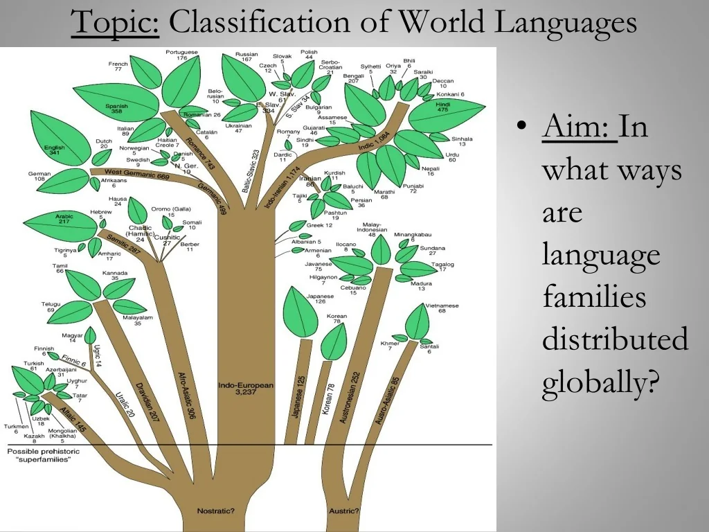 PPT - Topic: Classification of World Languages PowerPoint Presentation ...