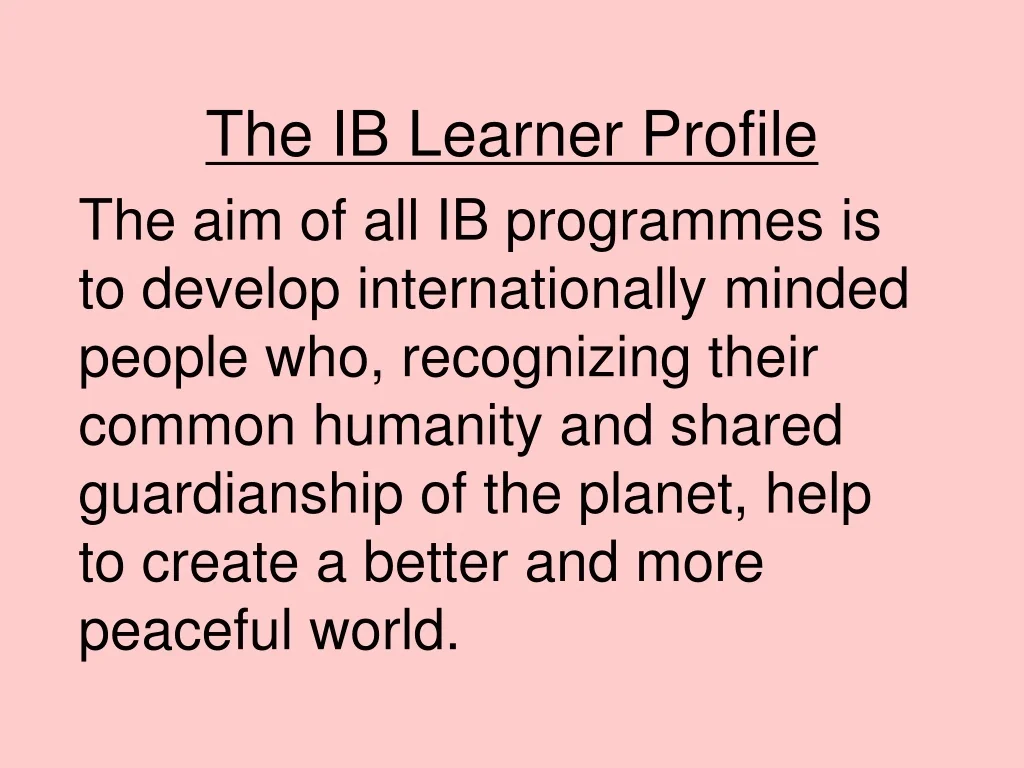 PPT - The IB Learner Profile PowerPoint Presentation, free download ...