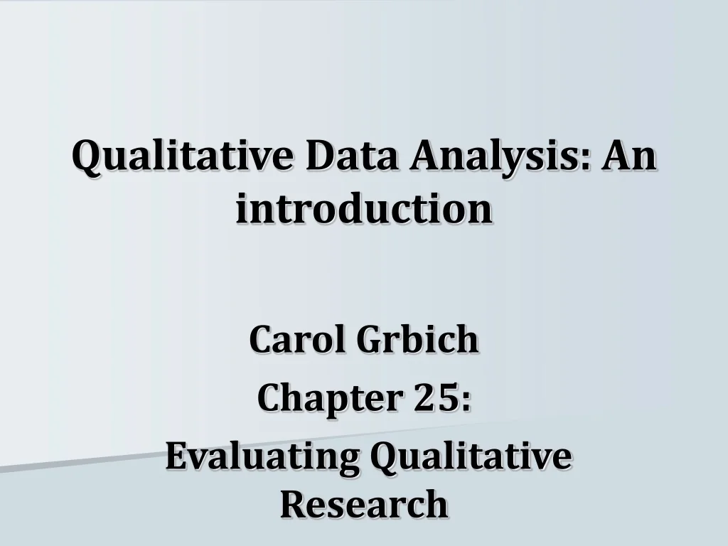 PPT - Qualitative Data Analysis: An introduction PowerPoint ...