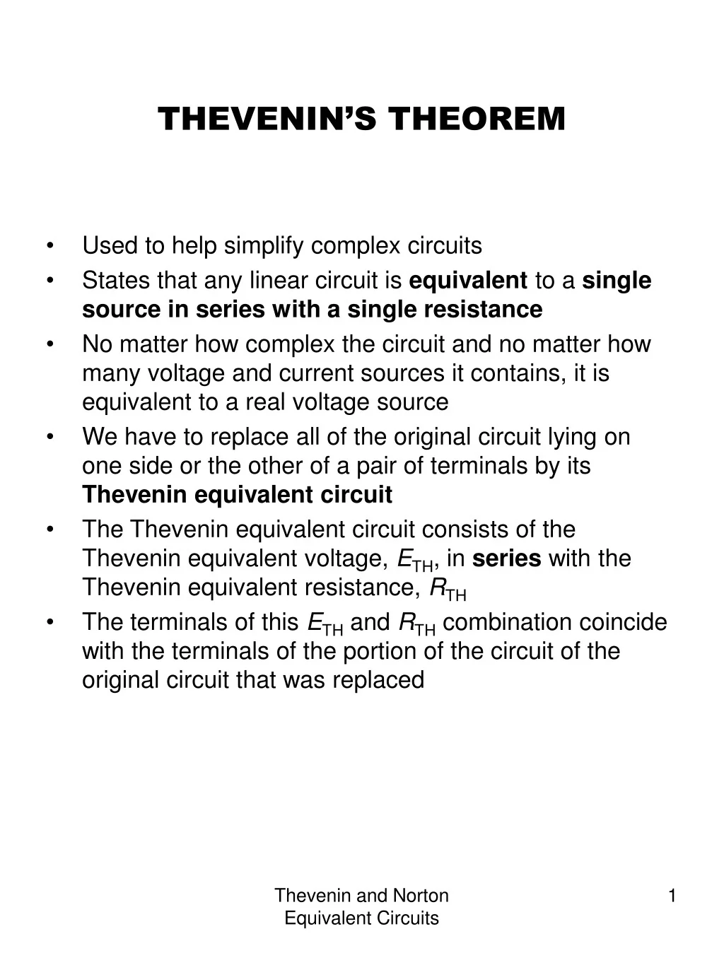 PPT - THEVENIN’S THEOREM PowerPoint Presentation, free download - ID ...