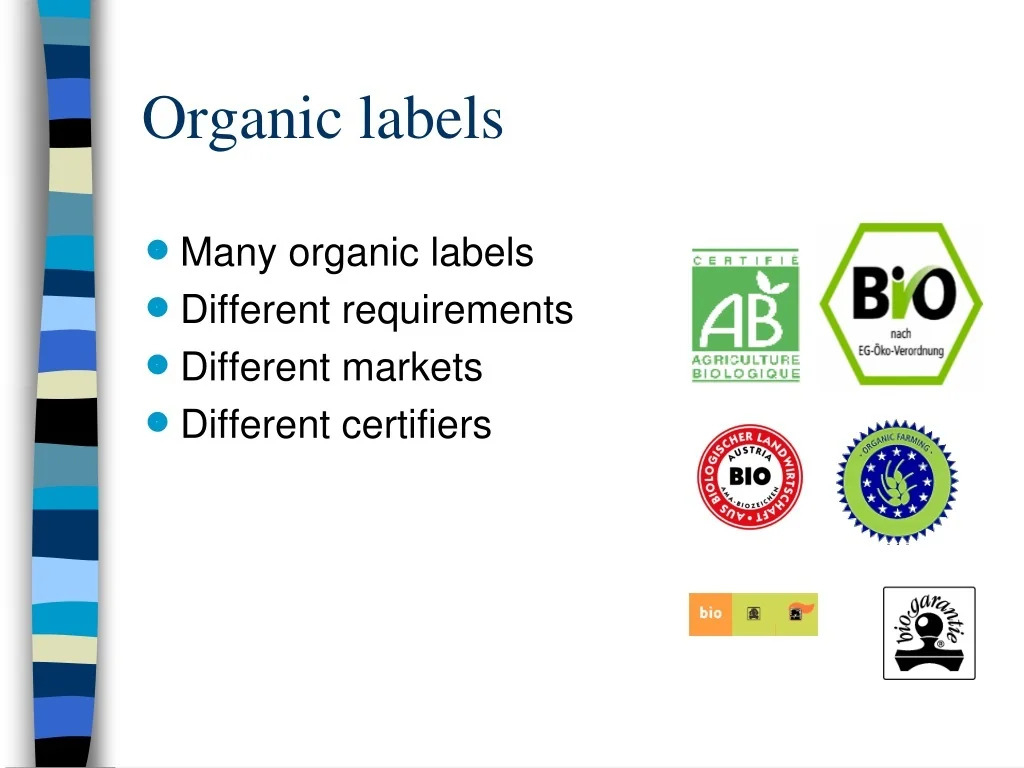 PPT - Organic Labels: Requirements, Certifiers, and Markets PowerPoint ...