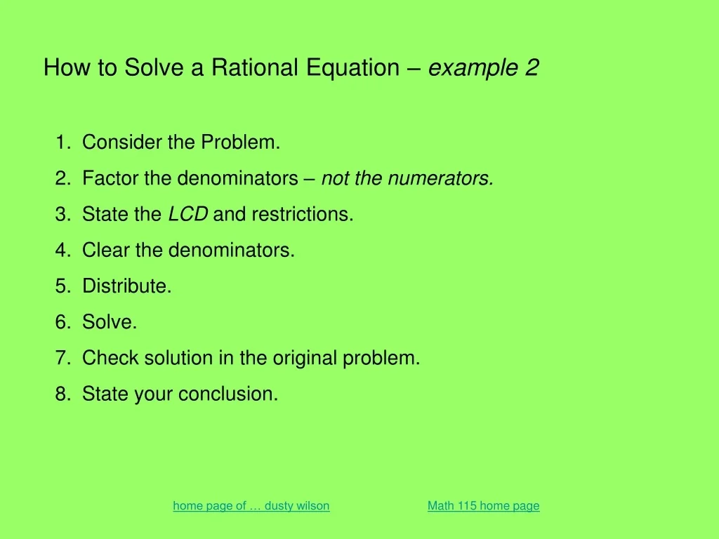 PPT - Mastering Rational Equations - Example Step-by-Step Guide ...