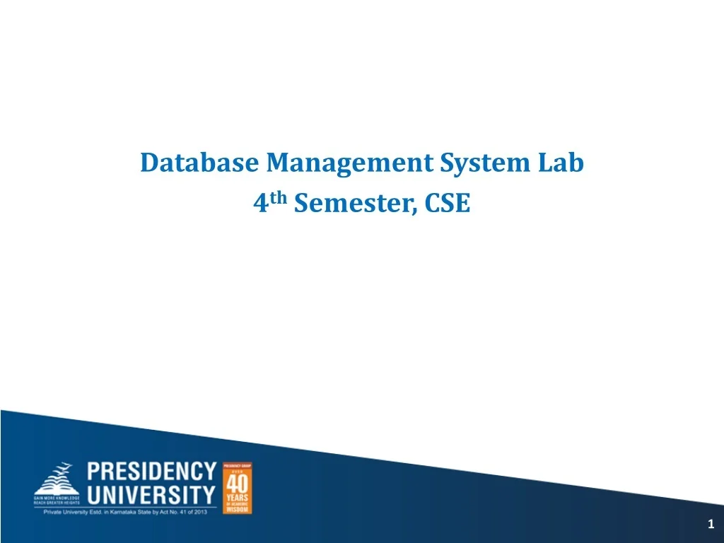 PPT - Database Management System Lab 4 th Semester, CSE PowerPoint Presentation - ID:9557094