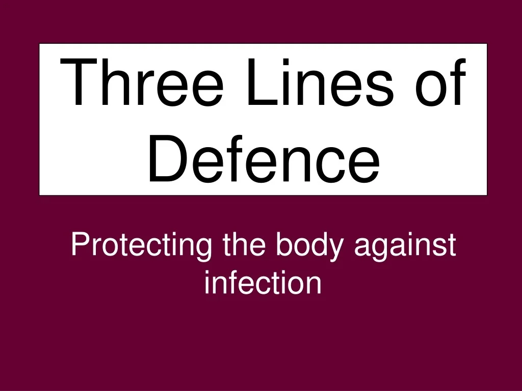 PPT - Defense Mechanisms Against Infections | Three Lines Explained ...