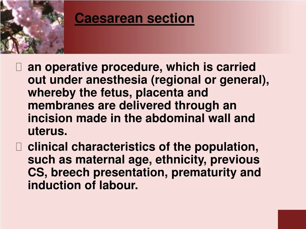 PPT - Cesarean Section Procedure and Indications PowerPoint ...