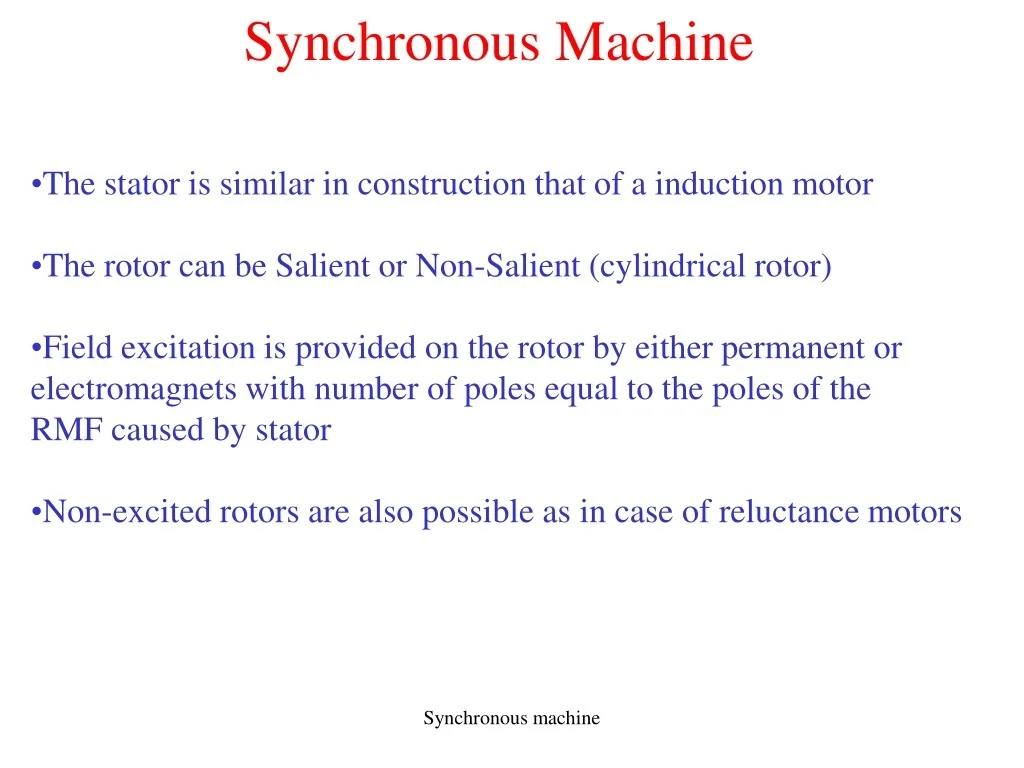 PPT - Synchronous Machines: Construction, Reactance, and Effects ...