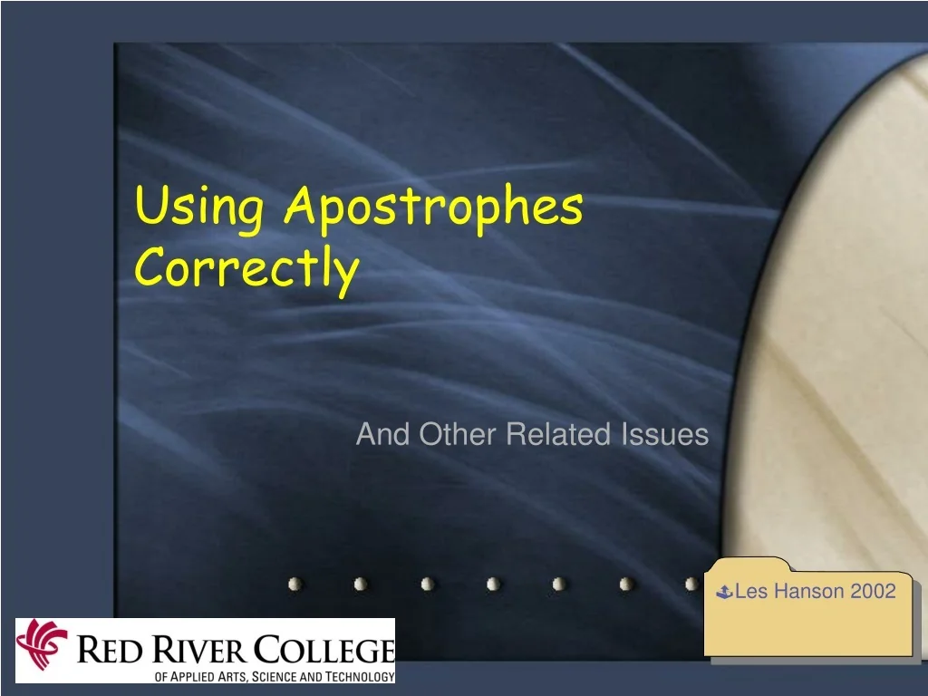PPT - Using Apostrophes Correctly PowerPoint Presentation, free ...