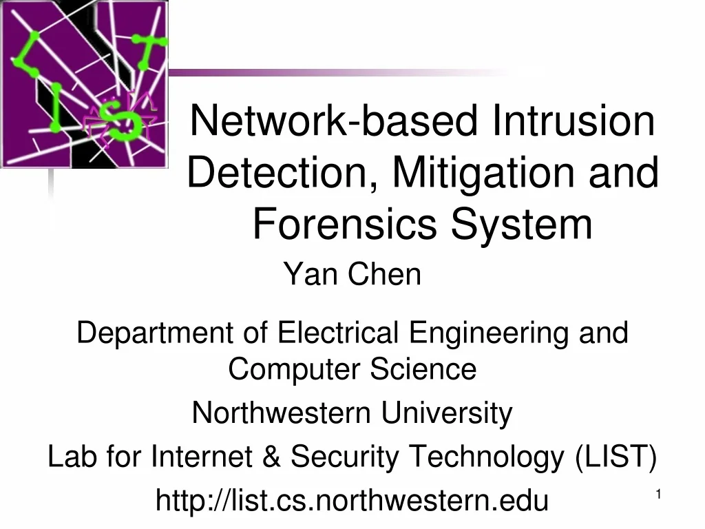 Ppt Network Based Intrusion Detection Mitigation And Forensics
